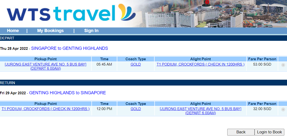 WTS Travel Coach Ticket To Genting $85 - Travel News