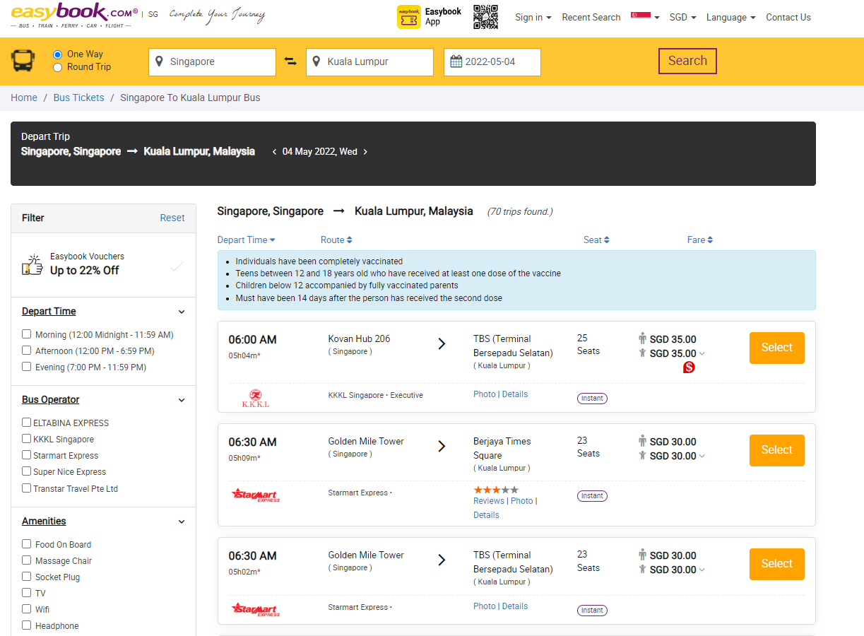 Easybook Bus Ticket 8% discount + 20% reward cash - Travel News