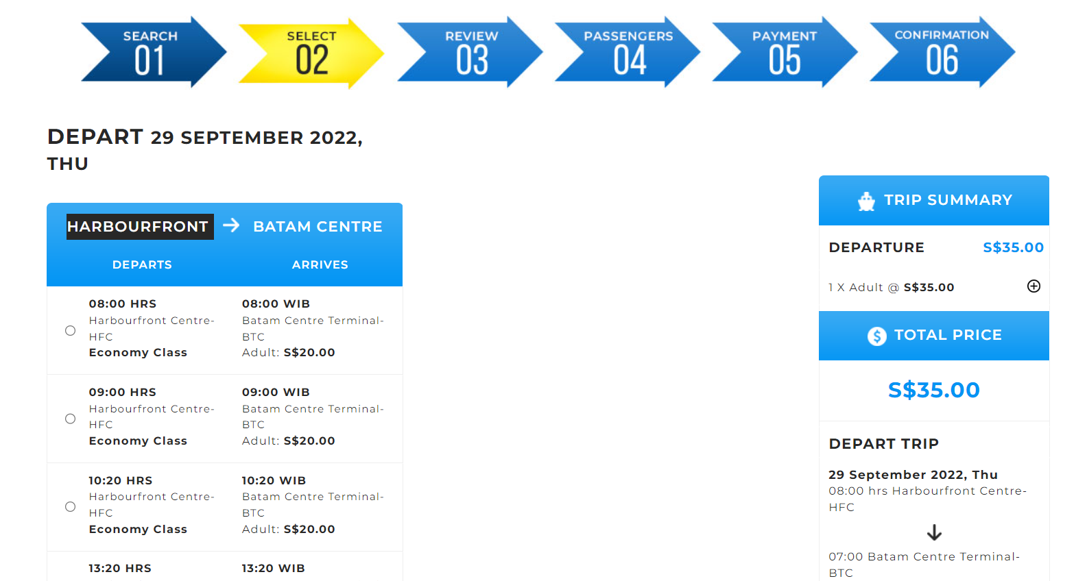 Sindo Cheapest Ferry ticket to batam $35 - Travel News