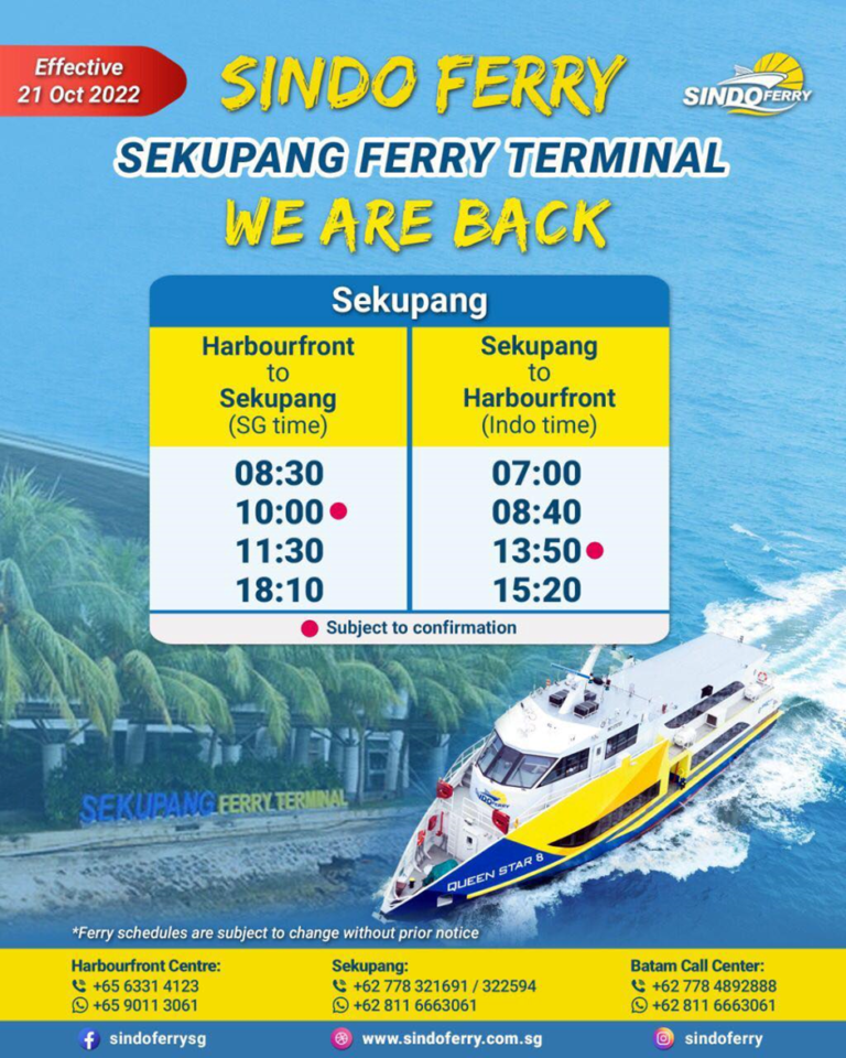 Sindo Ferry SG to Sekupang $70 - Travel News