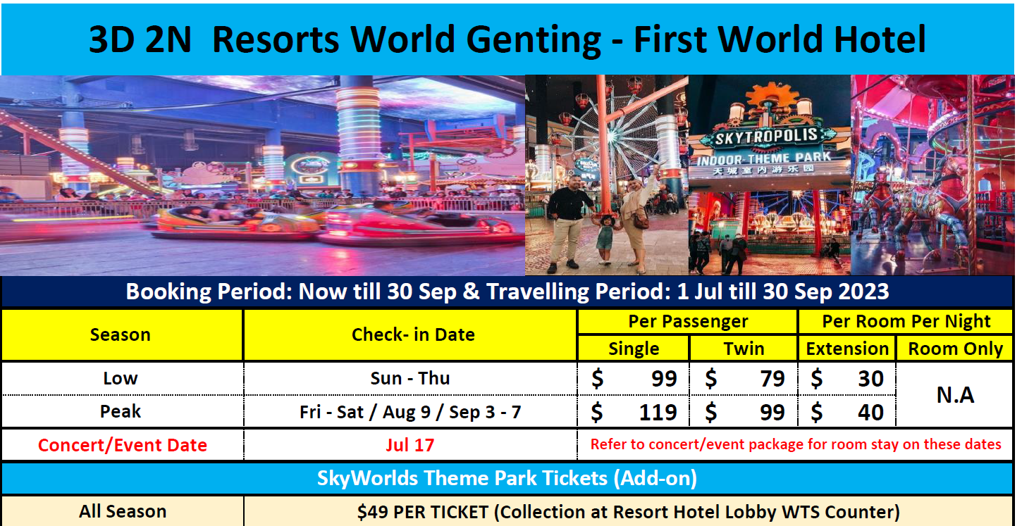 707 TRAVEL WTS Genting Promotion Package 2023 - Travel News