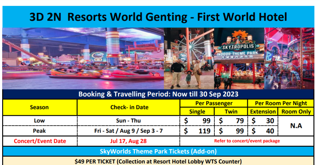 WTS genting package :Now - Sep 2023