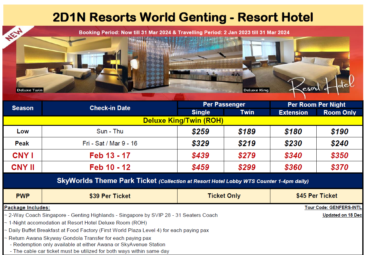 Explore Resort Hotel Genting Highlands with WTS Exclusive Packages 2024 ...